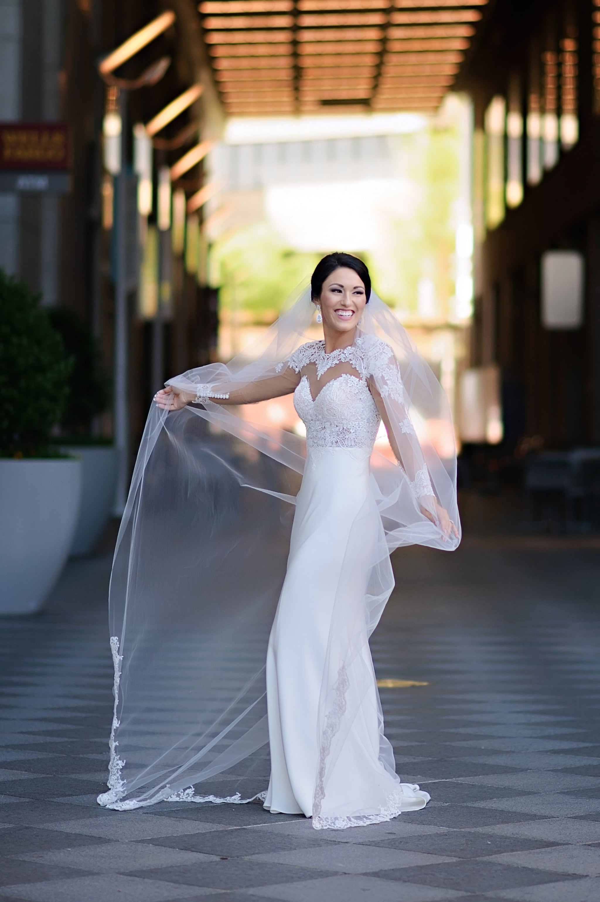 SIGNATURE OBB Wedding Veils with Lace - White/ Off White / Ivory – One ...