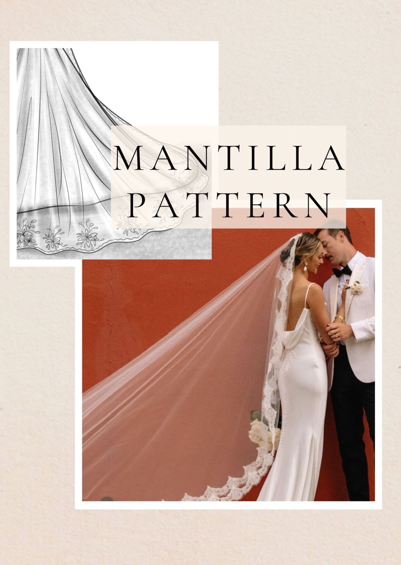 DIY Lace Mantilla Wedding Veil, Cathedral Length Pattern PDF Tutorial – One Blushing Bride ...