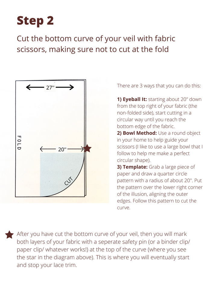 DIY Cascade Ribbon Edge Fingertip Wedding Veil Pattern, Waterfall Veil ...