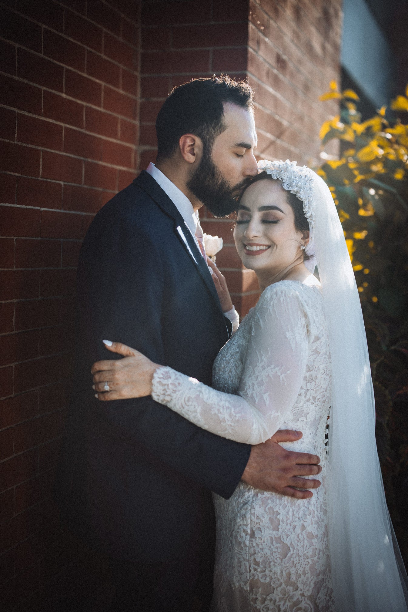 Pearl and Lace Headband Bridal Veil: Turban Headpiece – One Blushing ...