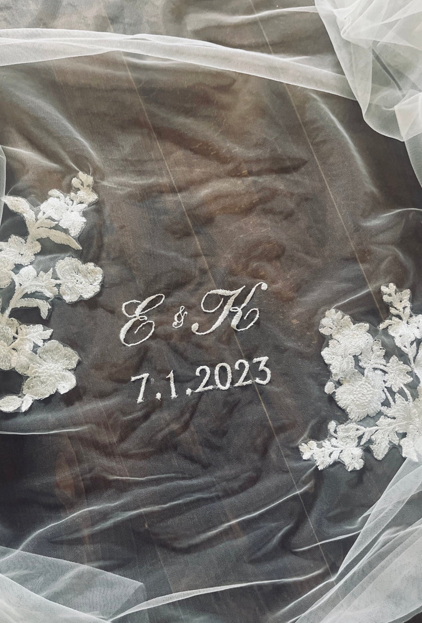 Custom Lace Embroidered Unity Wedding Veil, Catholic Filipino Veil ...
