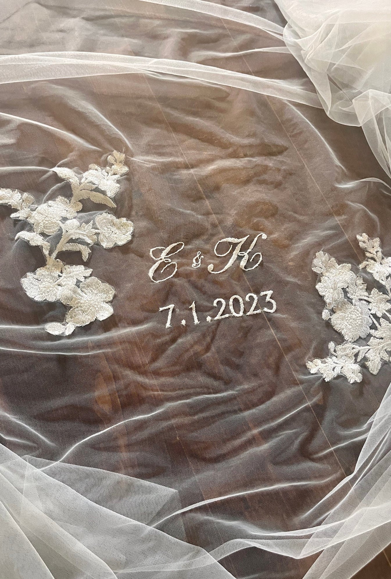 Custom Lace Embroidered Unity Wedding Veil, Catholic Filipino Veil ...
