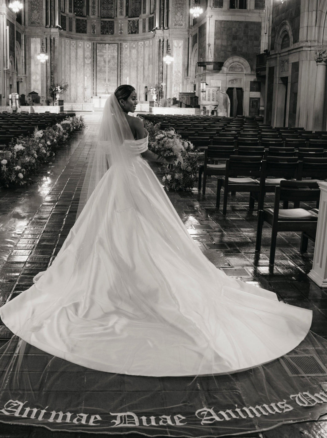 Custom Monogram Embroidered Wedding Veils with Words – One Blushing ...