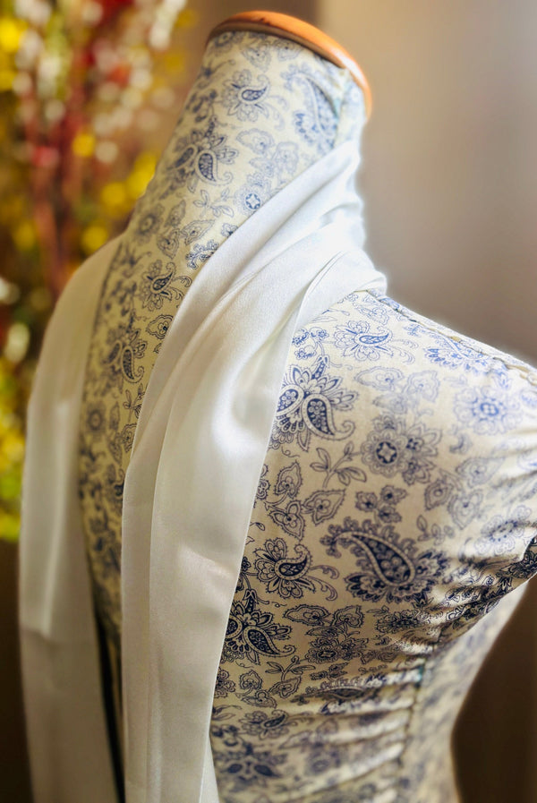 Extra Long Silk Satin Bridal Scarf, White or Ivory Wedding Neckerchief ...