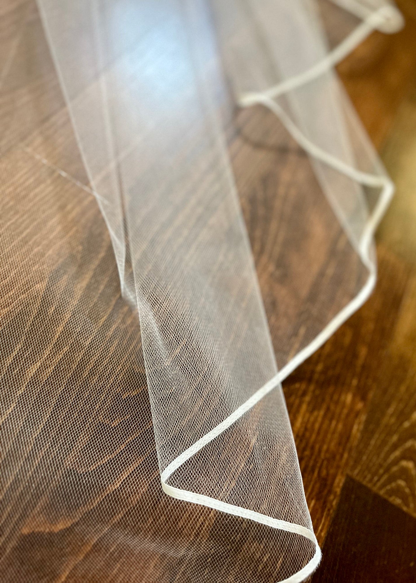 Waltz Length Wedding Veil, Raw Edge Ballet Bridal Veil, Simple Veil ...