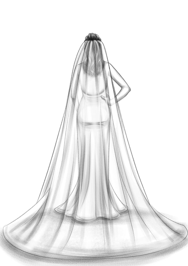 Customized Wedding Veil Sketch - Bridal Keepsake – One Blushing Bride ...