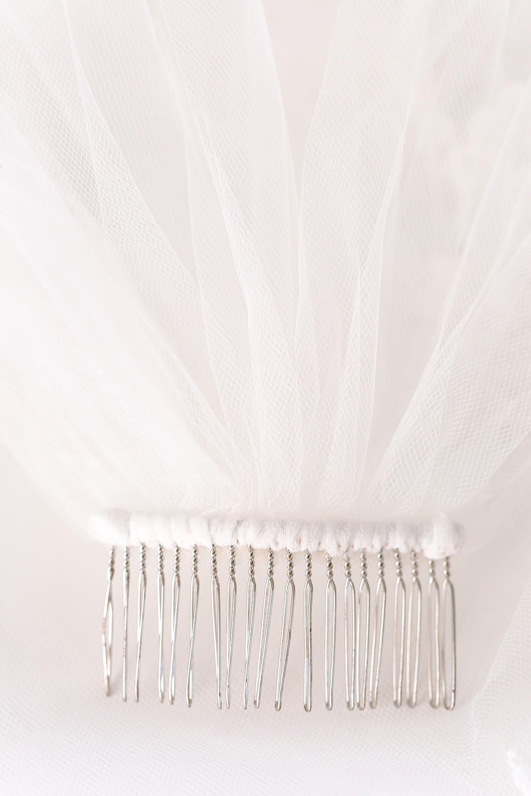 Simple Detachable Blusher Veil - Short Raw Edge Blusher for Over Bride ...