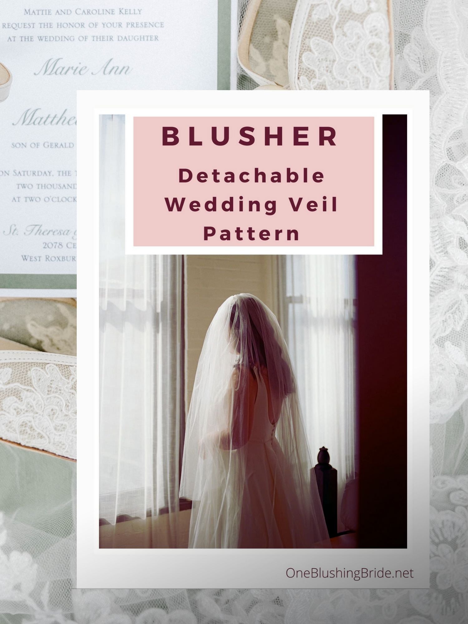 DIY Removable Blusher Bridal Veil Pattern PDF Tutorial – One Blushing ...