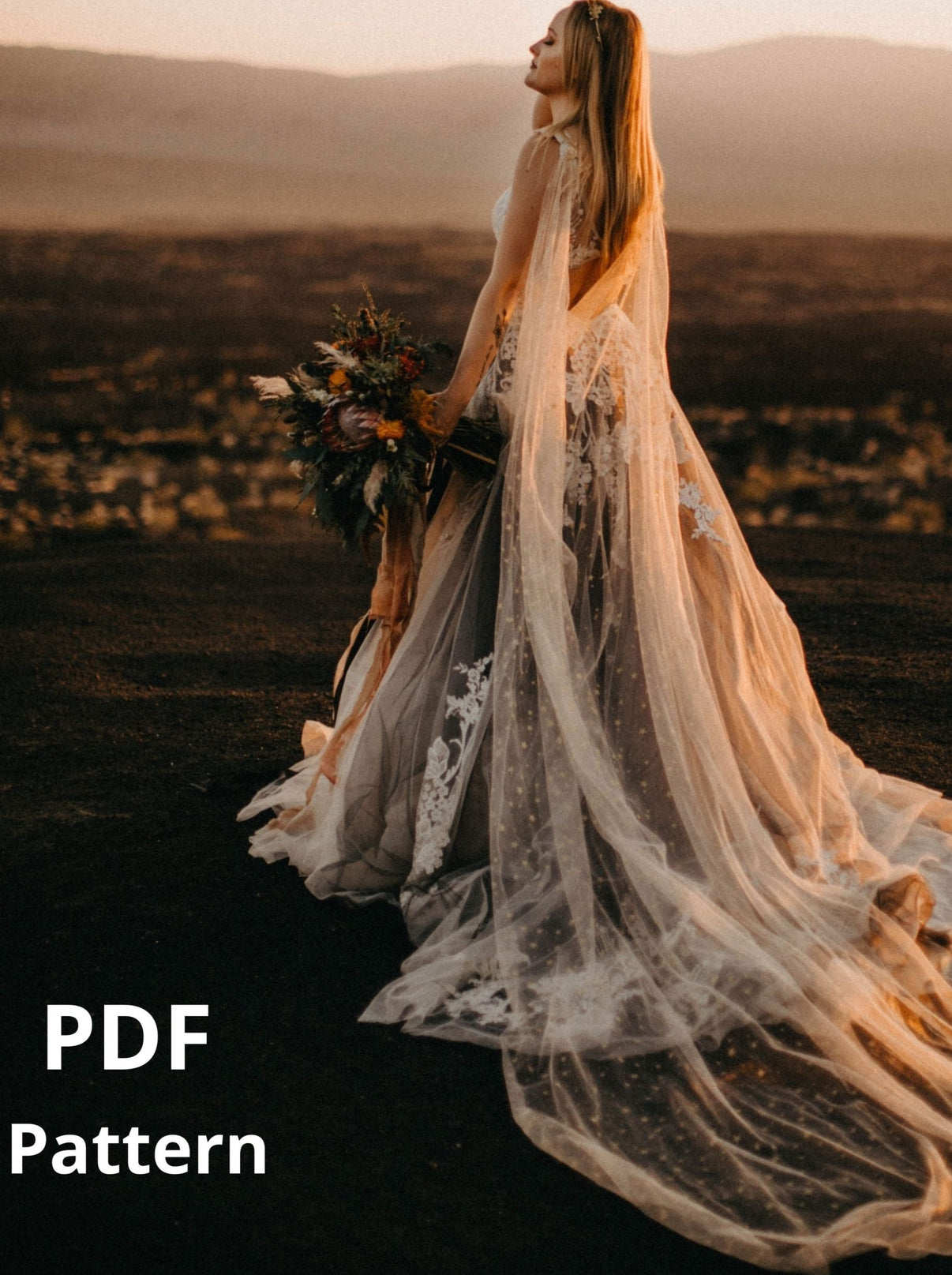 DIY Long Draped Wedding Cape Veil Pattern PDF Tutorial – One Blushing ...