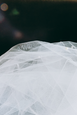 Small Embroidered Monogrammed Initials, Name, Date on Wedding Veil | I ...